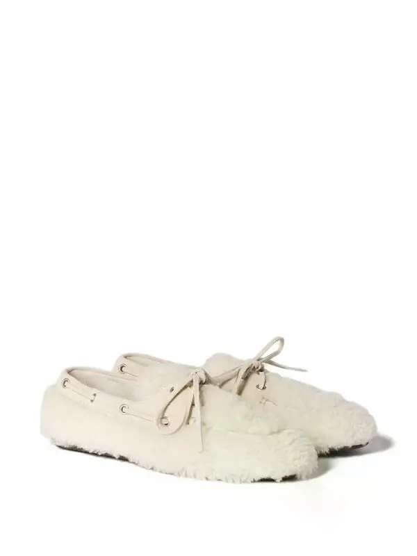 Miu Miu Shearling Loafers - Neutrals