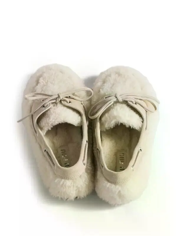 Miu Miu Shearling Loafers - Neutrals