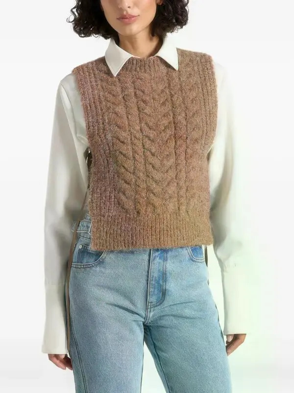 Manière De Voir Danya Cable-knit Vest - Neutrals