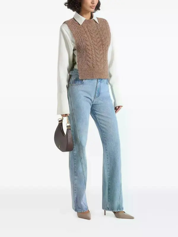 Manière De Voir Danya Cable-knit Vest - Neutrals