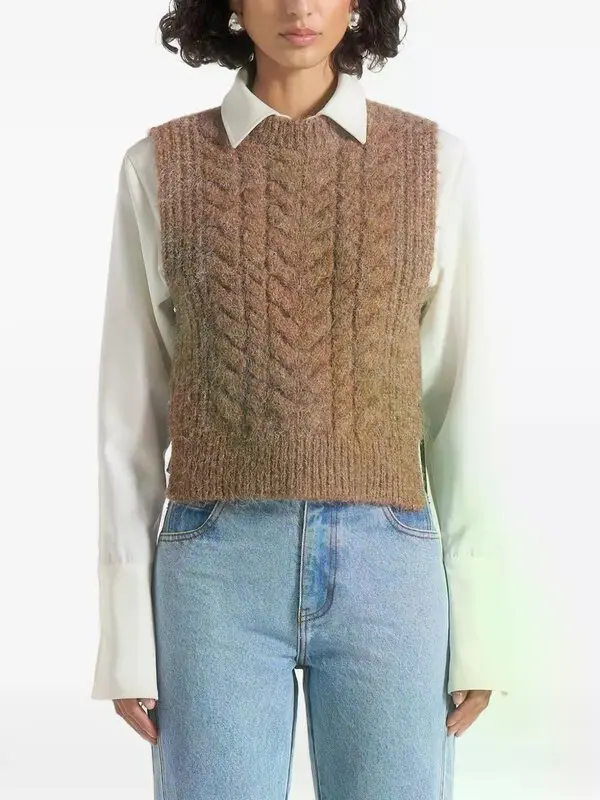 Manière De Voir Danya Cable-knit Vest - Neutrals