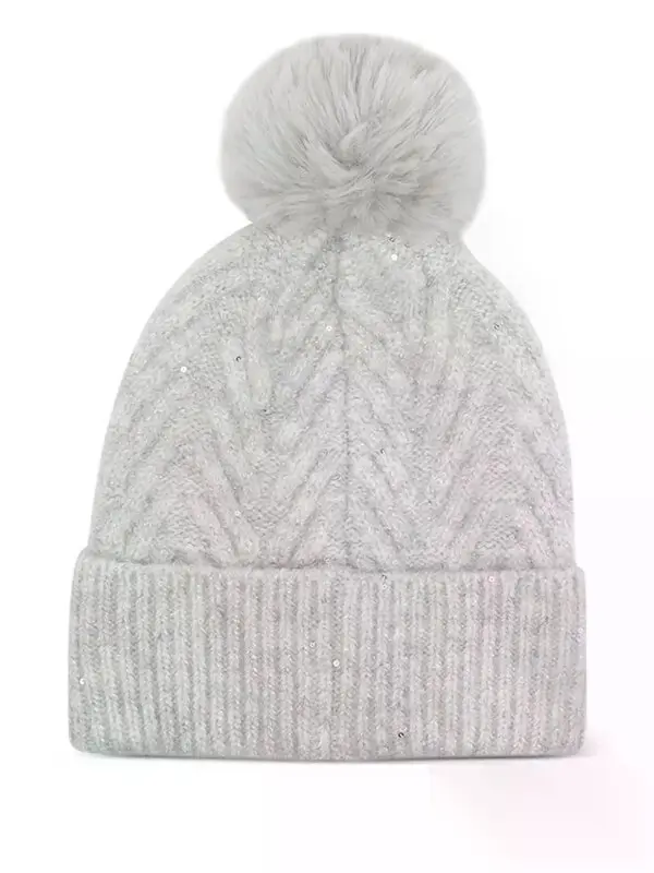 Liu Jo Pompom Chevron Beanie