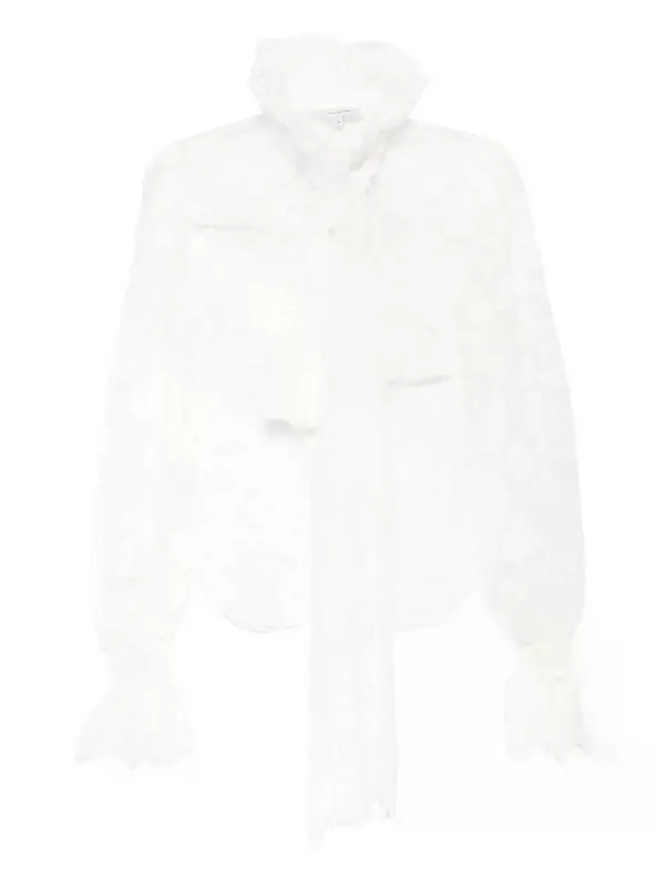 MARKGONG Lace Tie Blouse - White
