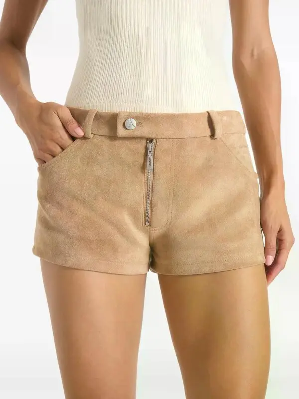 Manière De Voir Suede Mini Shorts - Neutrals