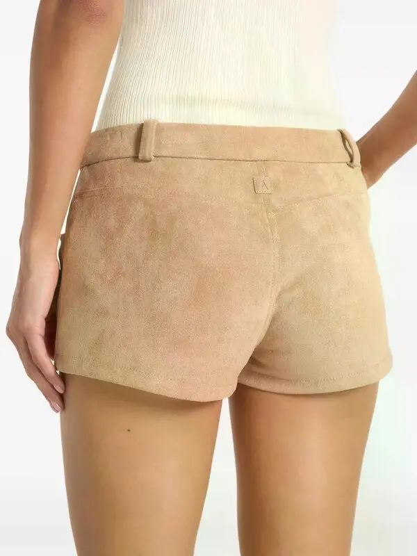 Manière De Voir Suede Mini Shorts - Neutrals