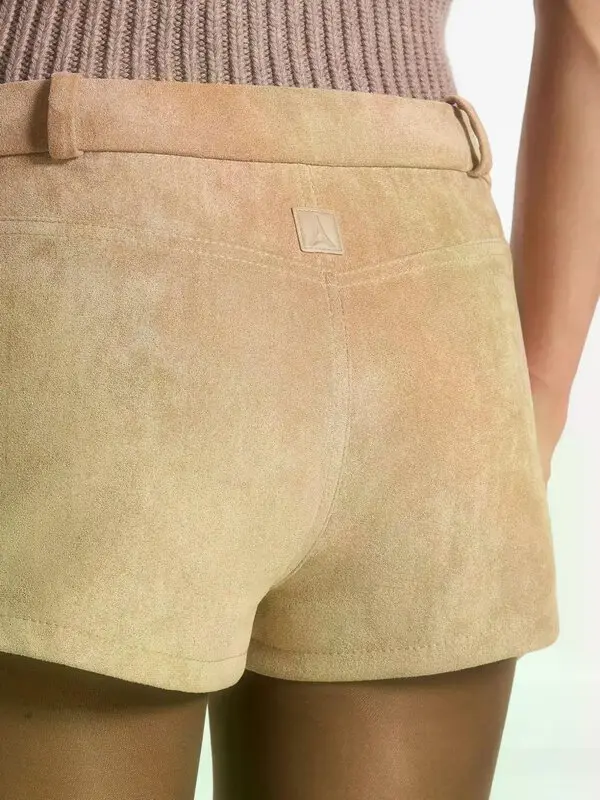 Manière De Voir Suede Mini Shorts - Neutrals