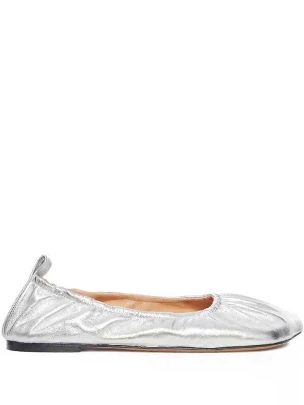 NICCOLO PASQUALETTI Obliqua Metallic-effect Ballet Flats