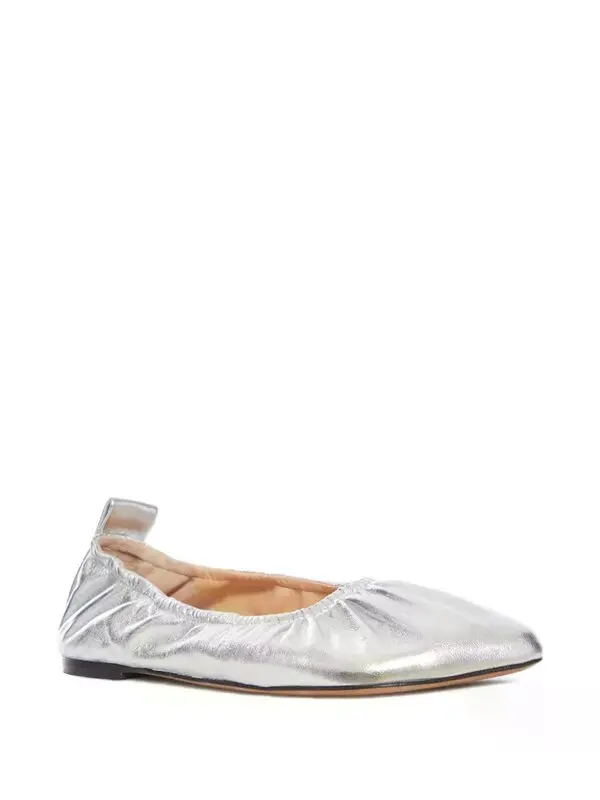 NICCOLO PASQUALETTI Obliqua Metallic-effect Ballet Flats