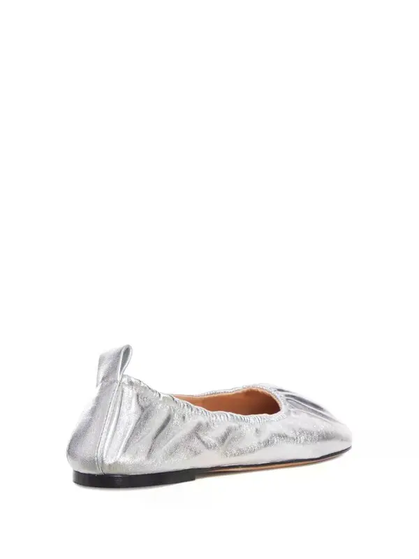 NICCOLO PASQUALETTI Obliqua Metallic-effect Ballet Flats