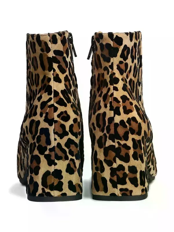 MARA BINI Side-zip Animal-print Ankle Boots