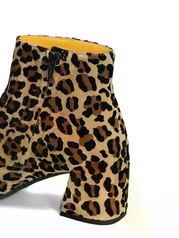 MARA BINI Side-zip Animal-print Ankle Boots