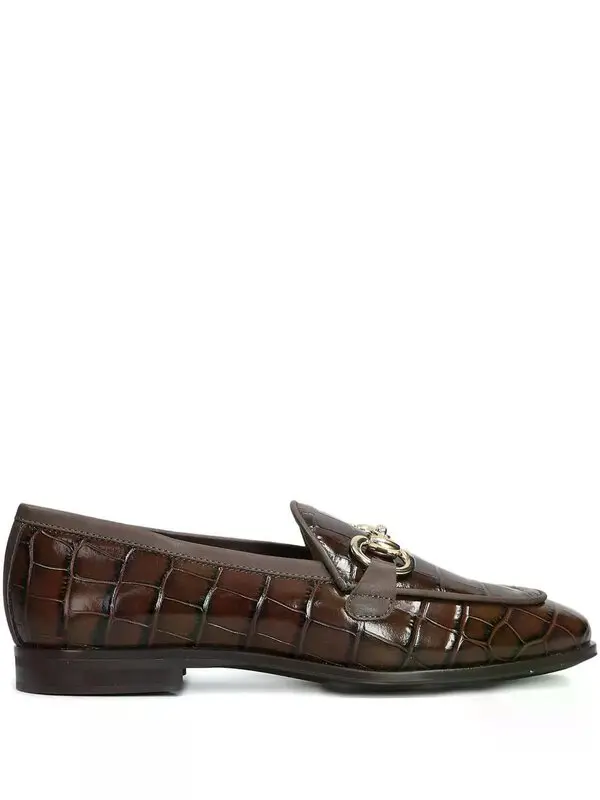 PEDRO MIRALLES Crocodile-effect Horsebit Loafers