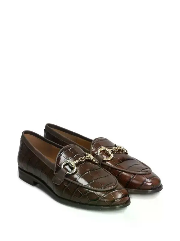 PEDRO MIRALLES Crocodile-effect Horsebit Loafers