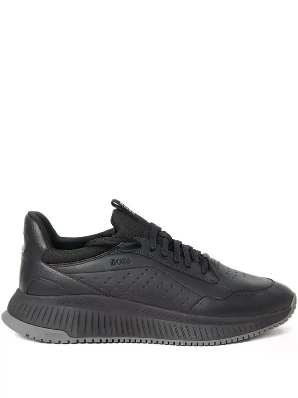BOSS Perforated Lace-up Sneakers - Black