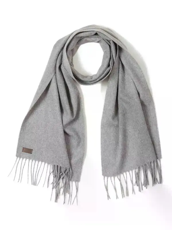 Canali Fringed Cashmere Scarf - Grey