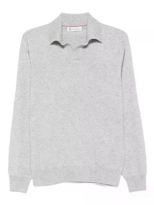 Brunello Cucinelli Long-sleeve Polo Sweater