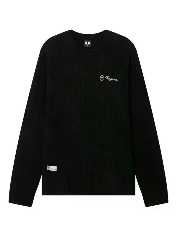 FINGERCROXX Cable-knit Embroidered Sweater