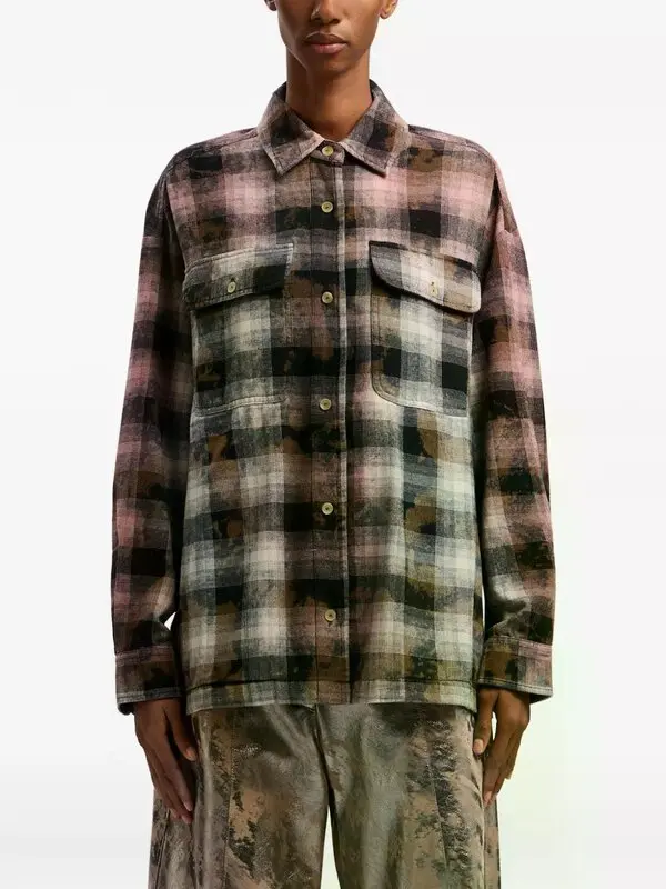 Palm Angels Checked Pocket Shirt - Grey
