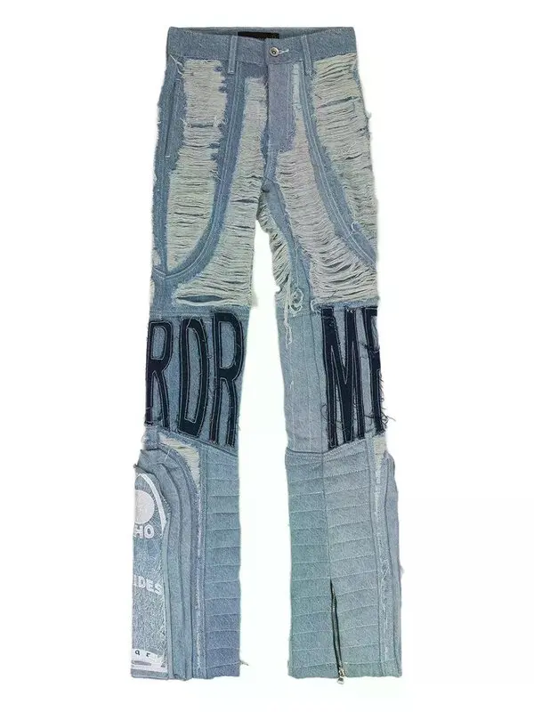 WHO DECIDES WAR BY EV BRAVADO Distressed Jeans