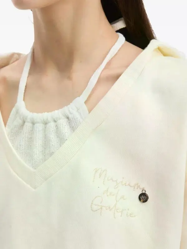 MUSIUM DIV. V-neck Embroidered Top