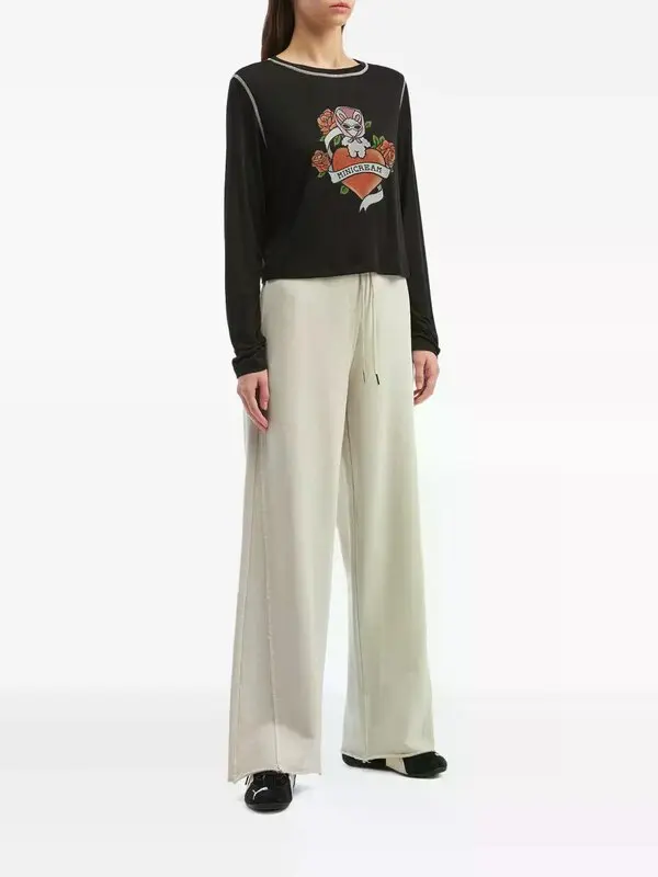 MINI CREAM Wide Leg Drawstring Trousers