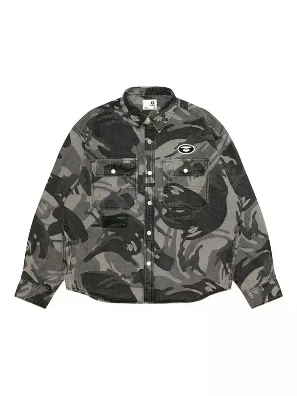 AAPE BY *A BATHING APE Moonface Camouflage Patch Shirt - Black