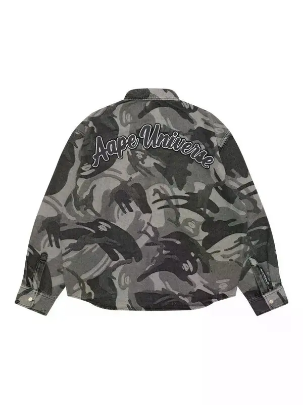 AAPE BY *A BATHING APE Moonface Camouflage Patch Shirt - Black
