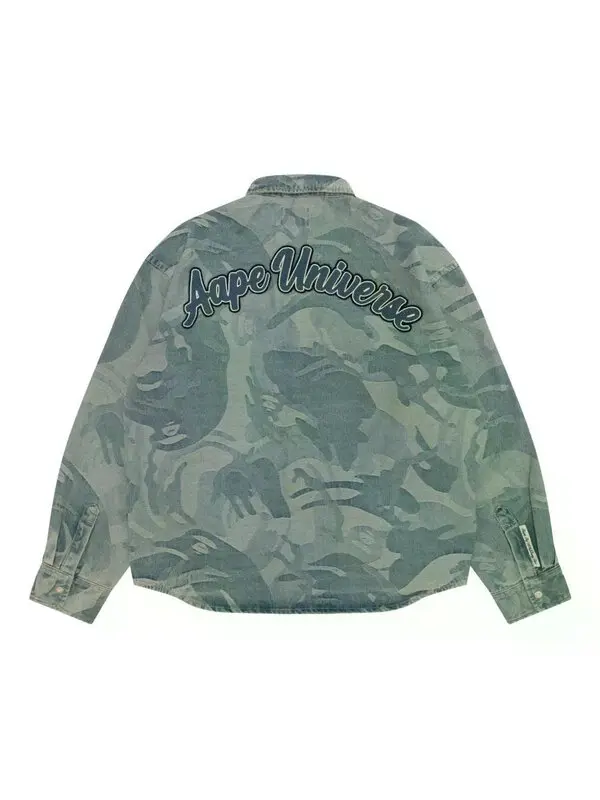 AAPE BY *A BATHING APE Moonface Camouflage Patch Shirt - Blue