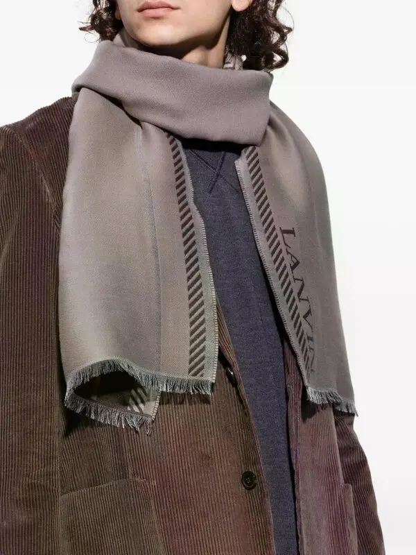 LANVIN Logo-print Fringed Scarf