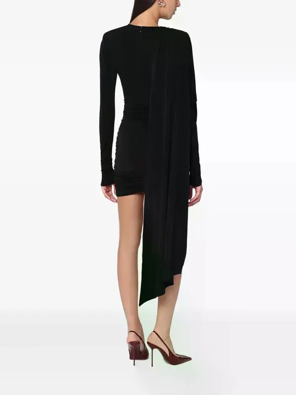 Andamane Draped Ruched Dress - Black