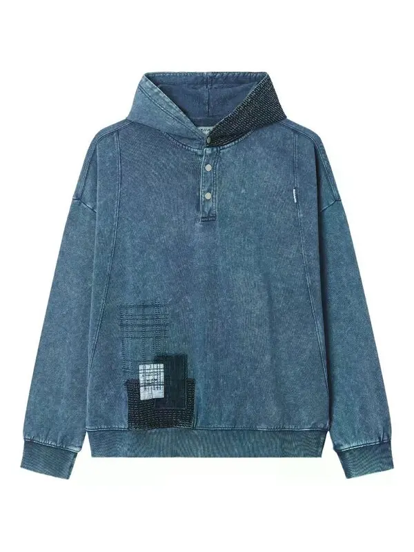 MUSIUM DIV. Button Patchwork Hoodie