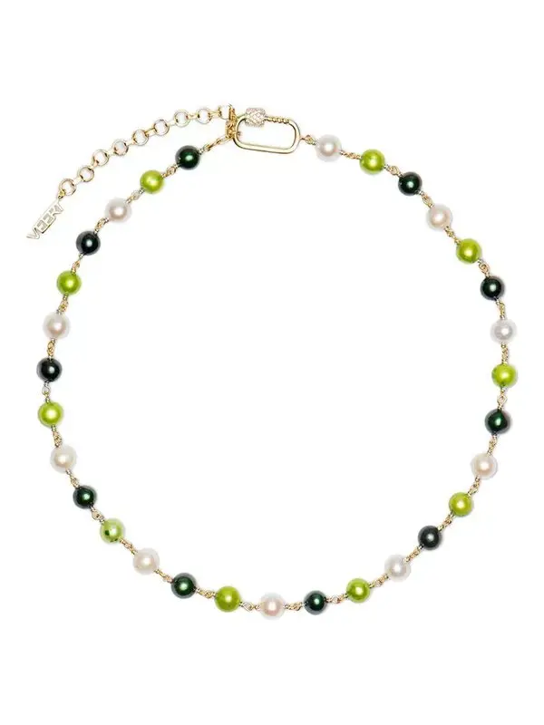 VEERT Pearl-embellished Necklace - Green