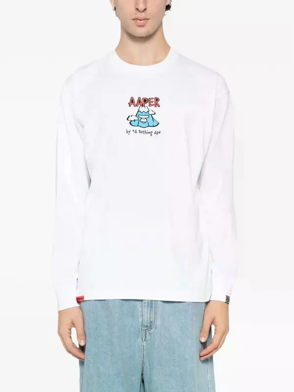 AAPE BY *A BATHING APE Screen-printed T-shirt - White