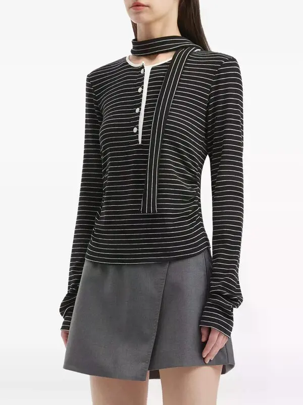 B+AB Striped Button Top