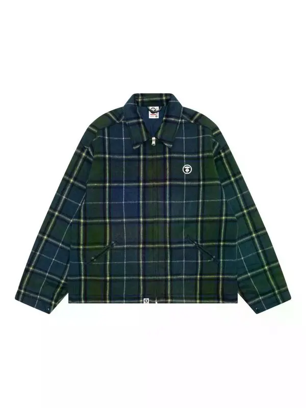 AAPE BY *A BATHING APE Appliqué Check Jacket - Blue