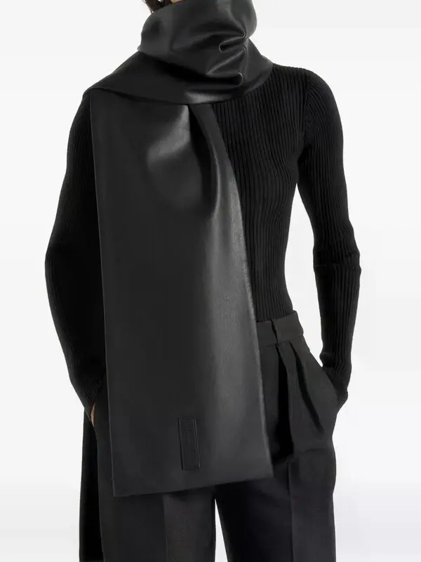 Manière De Voir Melia Reversible Eiffel-patch Scarf - Black