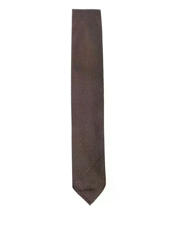 LARDINI Silk Neck Tie - Brown
