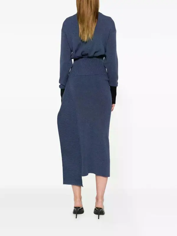 LANVIN Safety Pin-detail Roll-neck Dress - Blue
