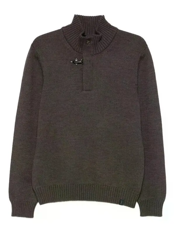 FAY Ribbed High Neck Sweater