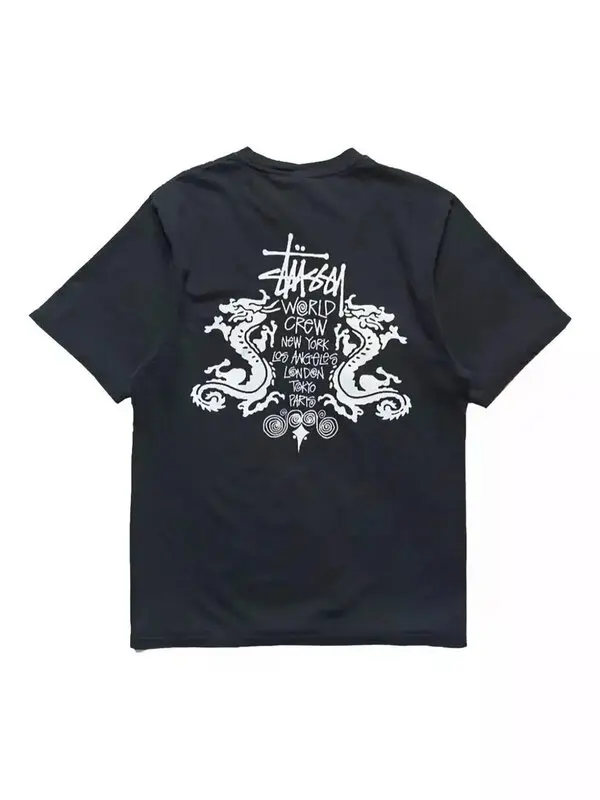 StÜssy Dragon-embellished T-shirt - Black