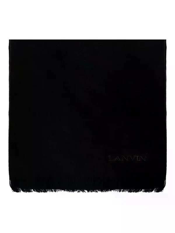 LANVIN Logo-embroidered Scarf - Black