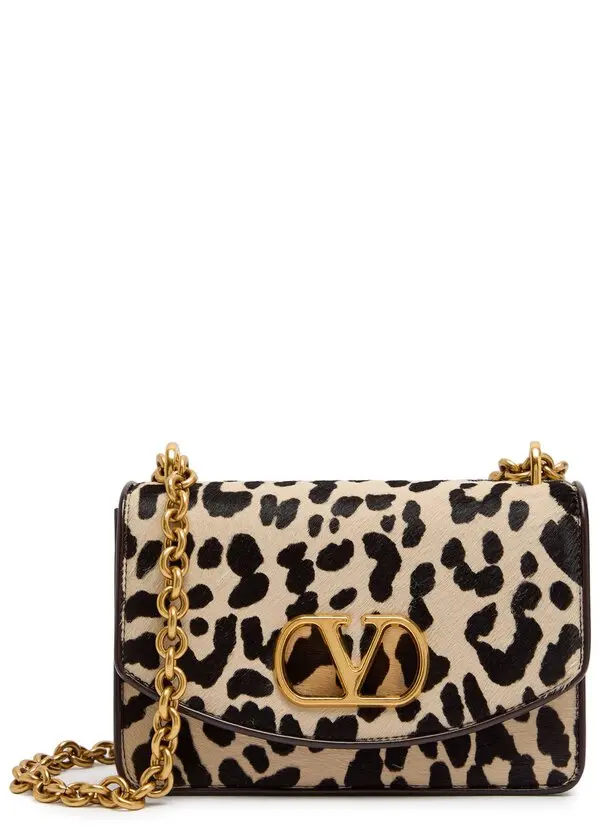 Valentino Garavani Vain Small Cow-print Shoulder Bag - Leopard