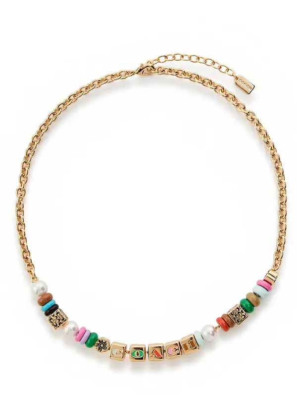COACH® Logo Beaded Necklace - Multicoloured