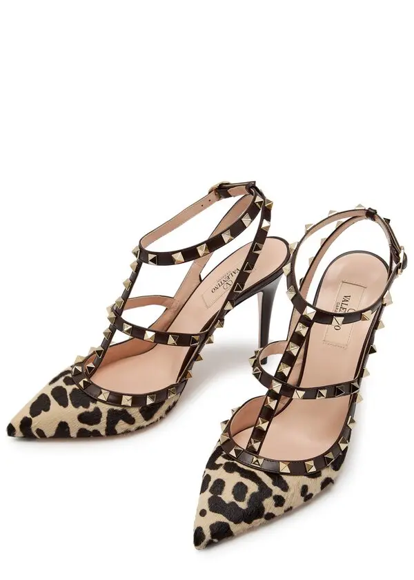 Valentino Garavani Rockstud Calf-Hair And Leather Pumps  display picture 1