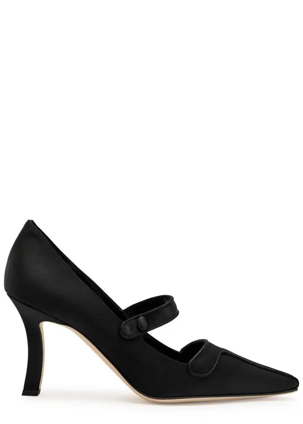Manolo Blahnik Ganeus 90 Satin Pumps