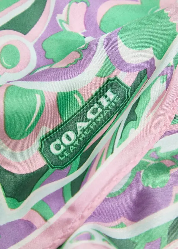 COACH® Andrea Patterned Silk Triangle Scarf - Green