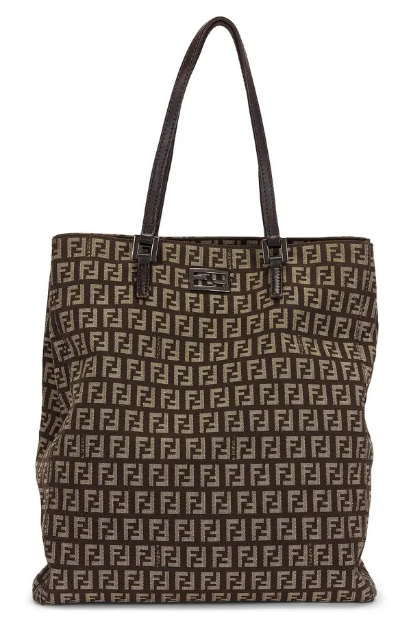 Fendi Zucchino Canvas Tote Bag - Brown