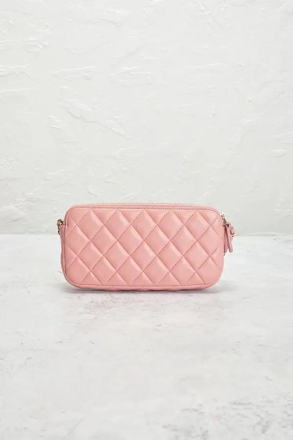 Chanel Lambskin Double Zip Clutch