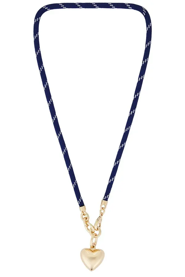 ROXANNE ASSOULIN The Cord Heart Charm Necklace - Navy
