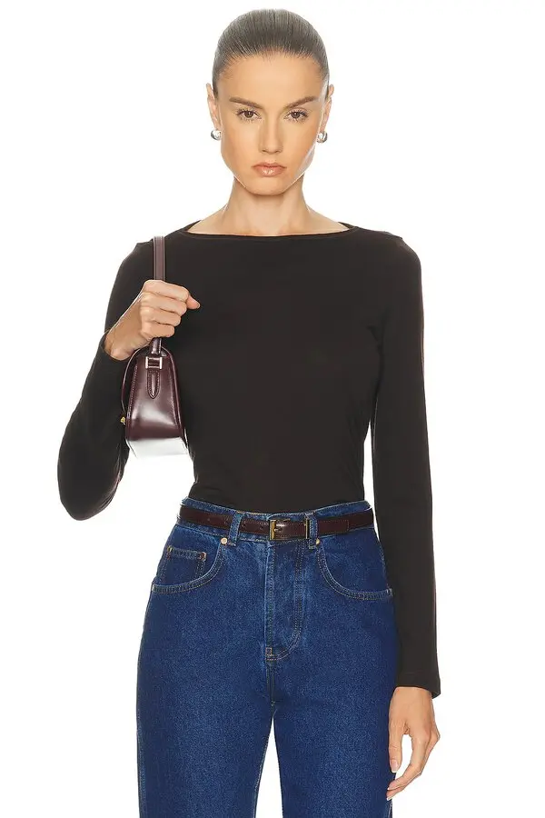 Renggli Long Sleeve Boatneck Tee - Chocolate